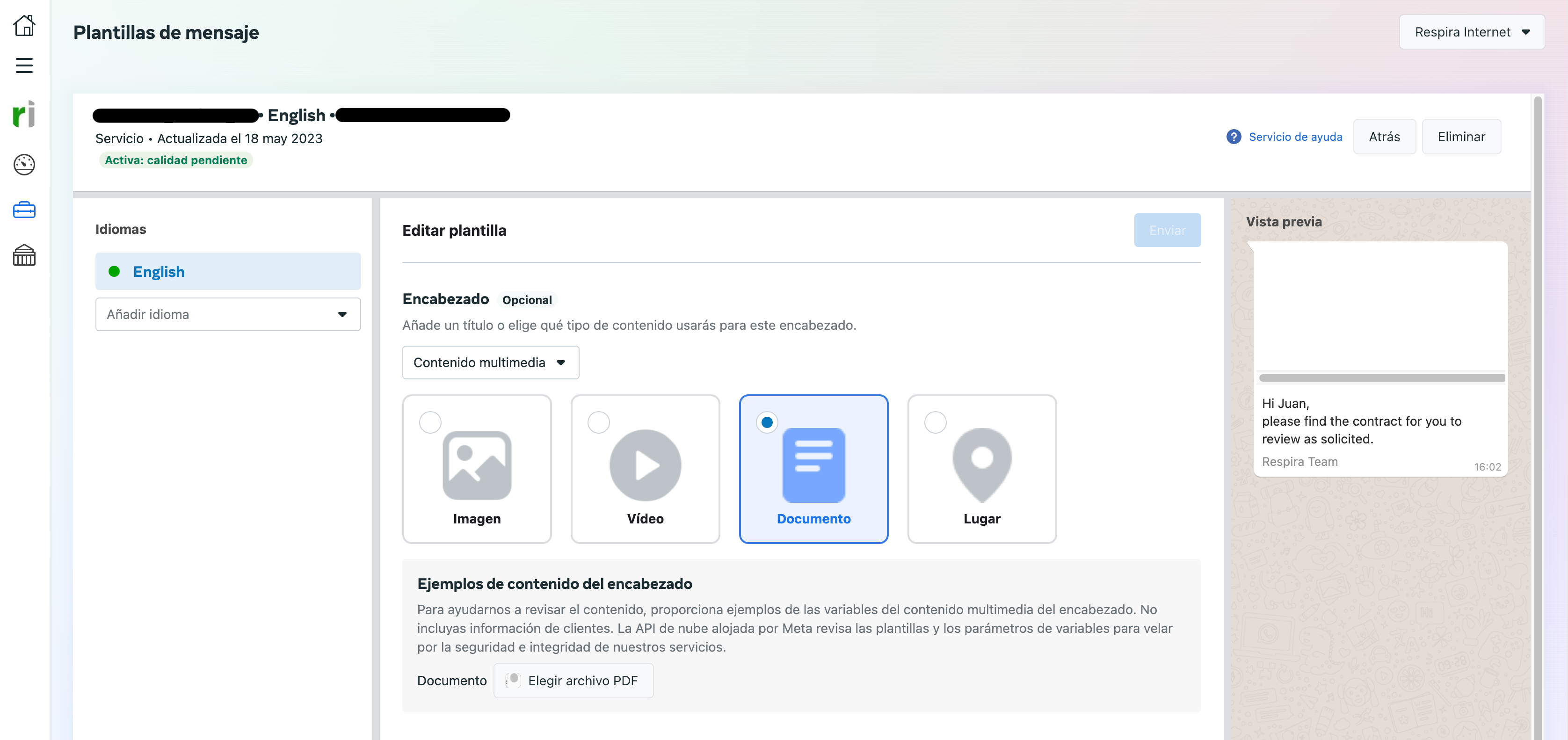 Sending WhatsApp messages with .pdf documents – Whatsapp Connector for Zendesk