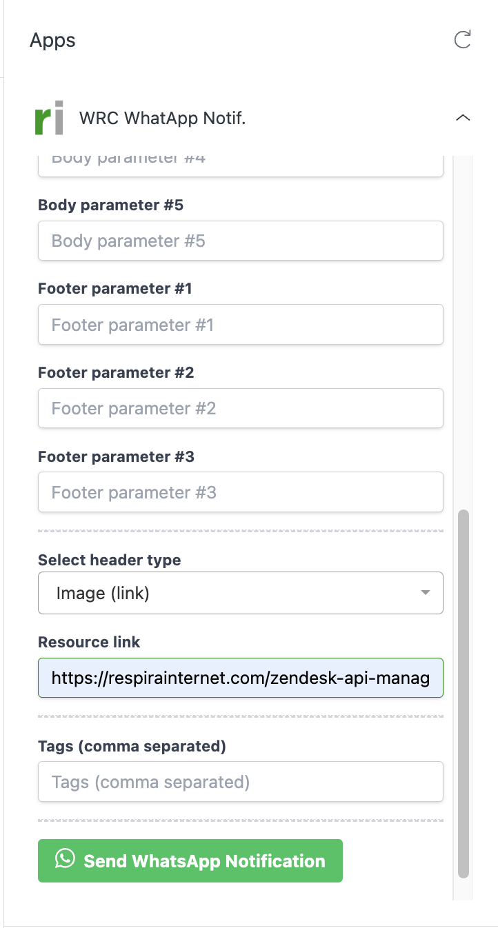 Sending WhatsApp messages with images – Whatsapp Connector for Zendesk